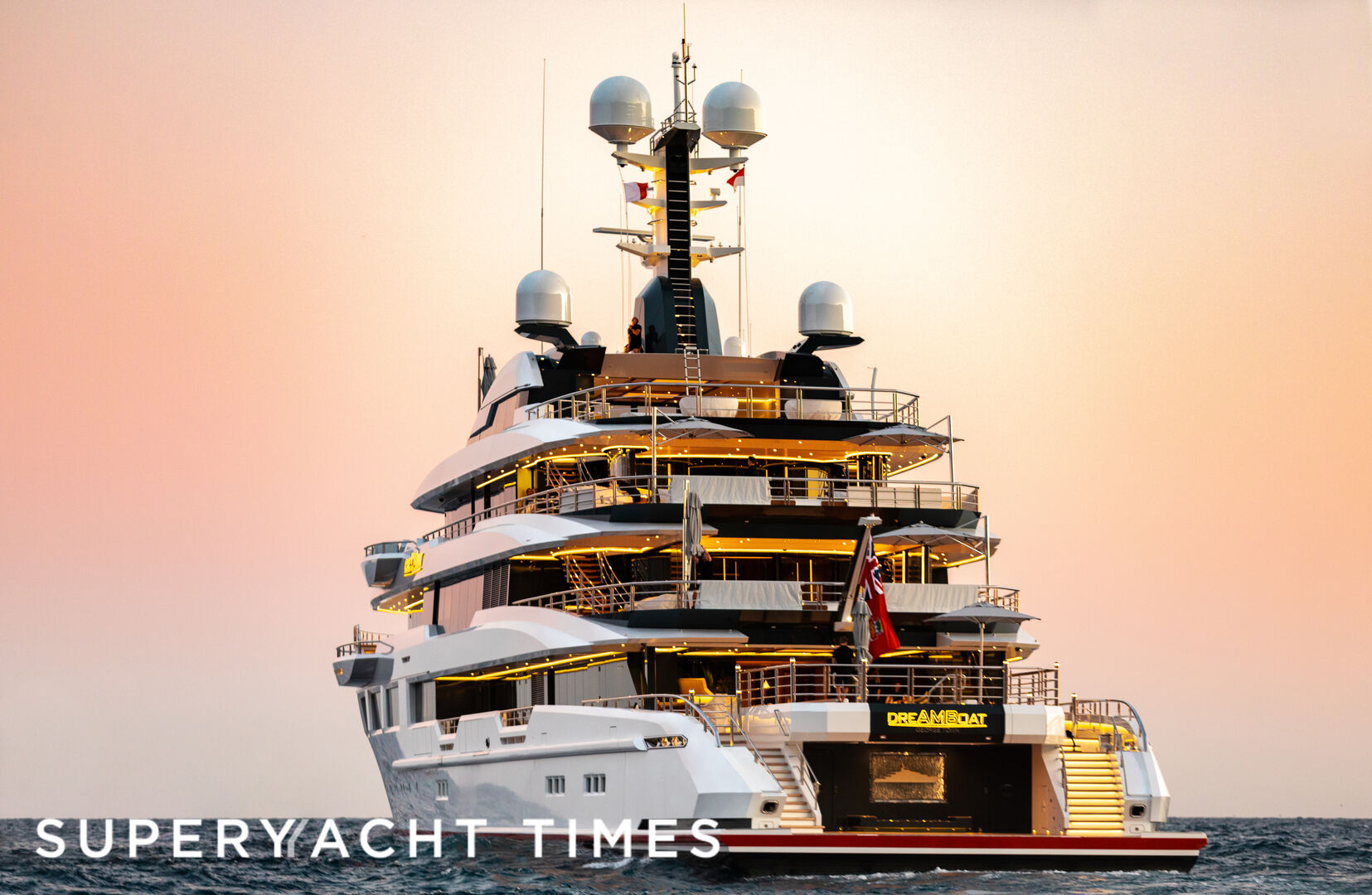 The 90m Oceanco DreAMBoat departing Monaco