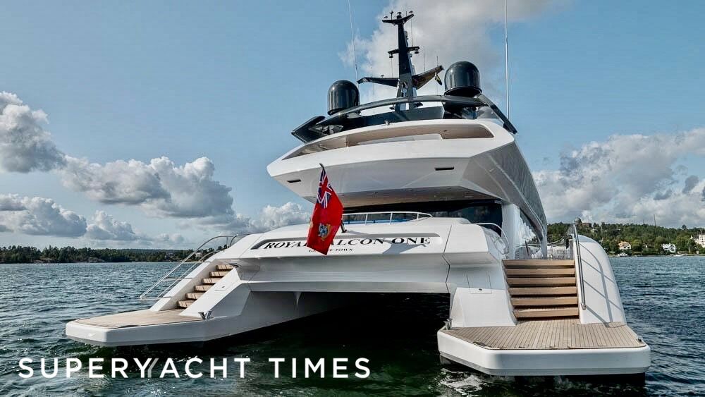 On board the Porsche Design 41m power catamaran Royal Falcon One