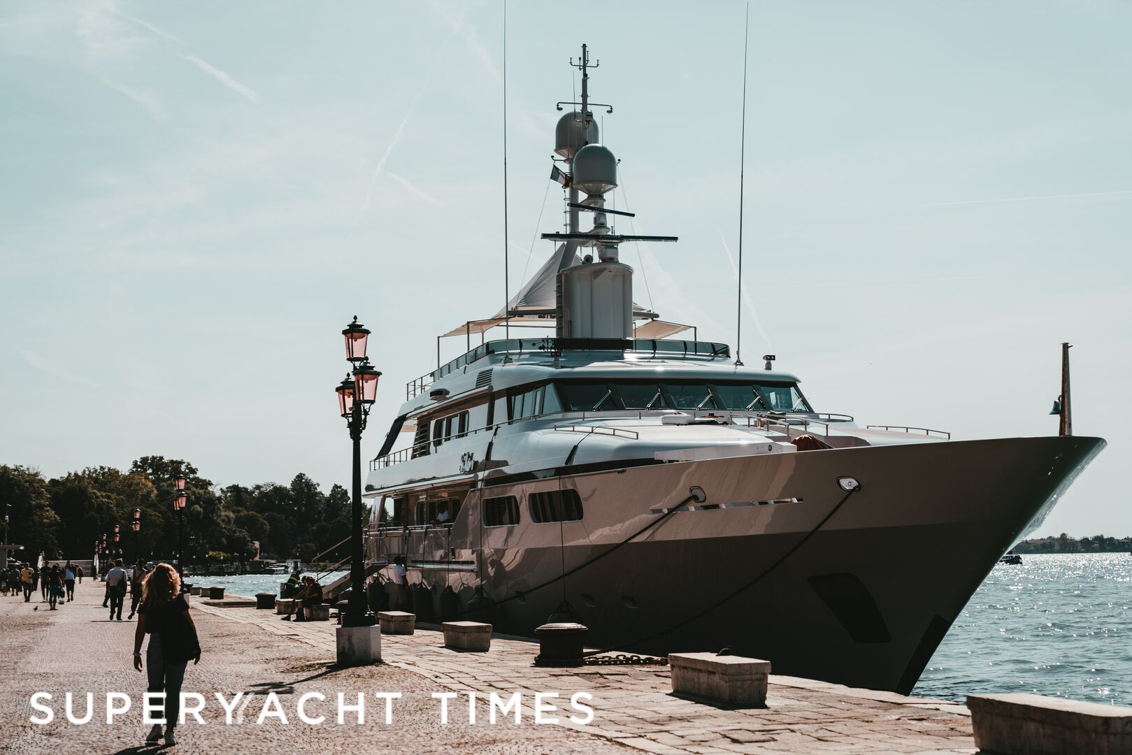 The 49m Italian motor yacht Te Manu in Venice