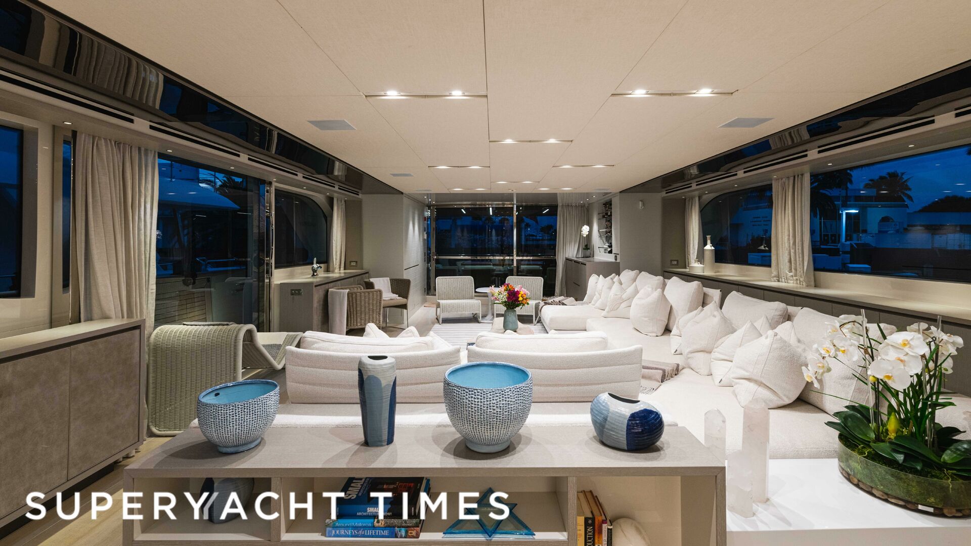 A closer look at the interiors of Sanlorenzo’s 34m yacht Halcyon