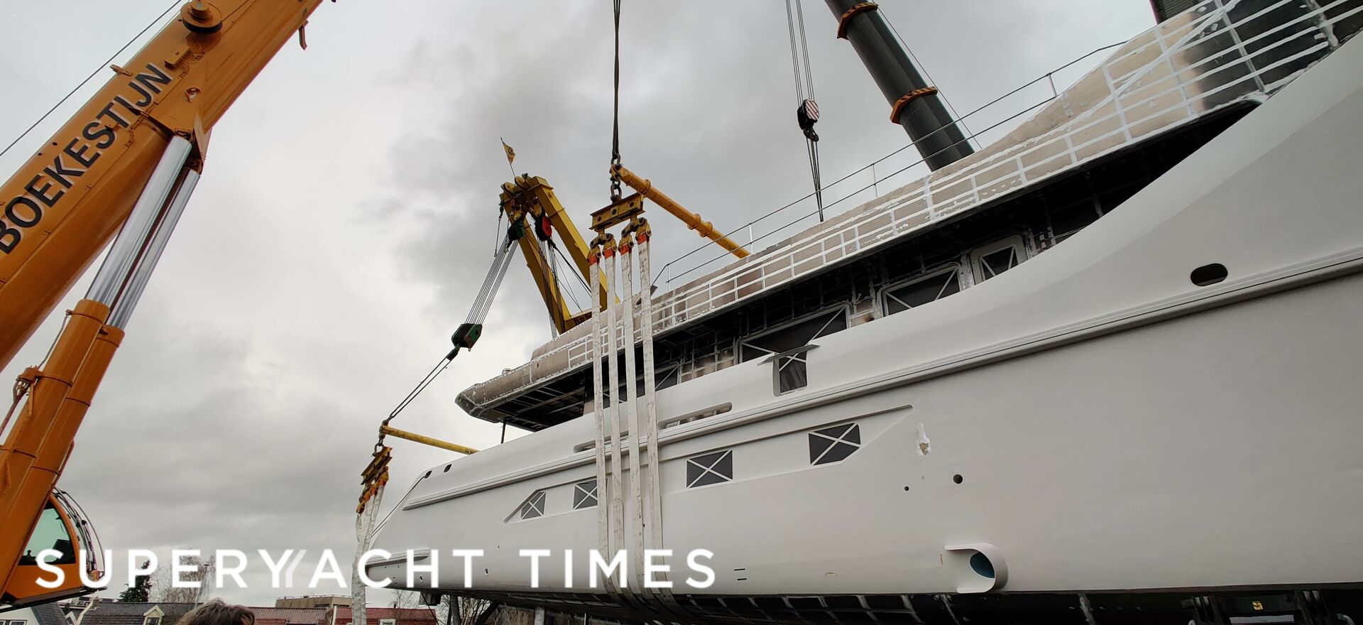 First glimpse: 55m Feadship project 704 ready for outfitting