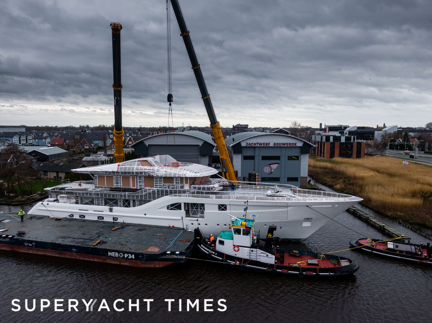 First glimpse: 55m Feadship project 704 ready for outfitting