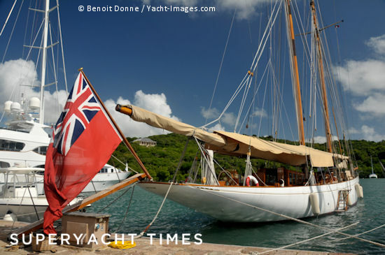 The William Fife designed schooner Altair in Antigua