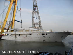 Slob Scheepsbouw launches the hull of Feadship Project 679