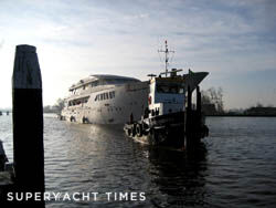 Slob Scheepsbouw launches the hull of Feadship Project 679