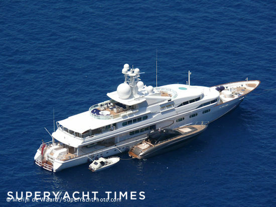 Lady Mona K anchored off Fira, Santorini