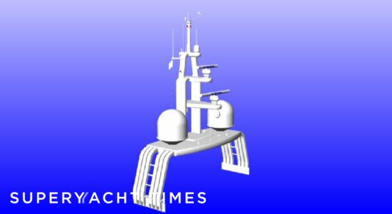 Radar arch by GMT Composites for superyacht Cassiopeia