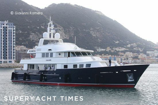 Superyacht Calliope arrives in the Mediterranean