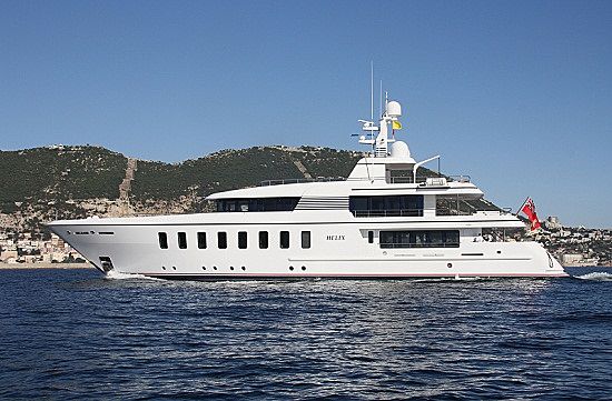 The new Feadship F45 superyacht Helix arrives in Gibraltar