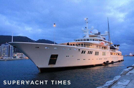 The 92 metre yacht Tatoosh on monday evening