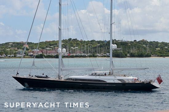 The 56 metre Perini Navi Panthalassa in the Caribbean