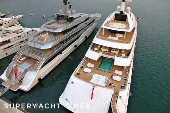 Superyachts Tango and Vava II in Porto Montenegro
