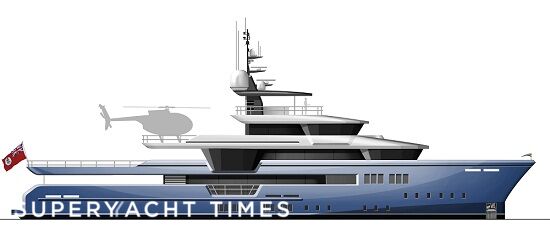 Tony Castro unveils 49 metre five-deck explorer superyacht.