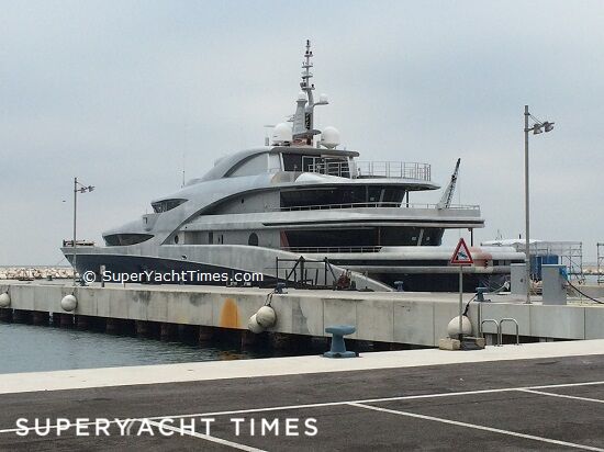 71 Metre Victoria arrives in Ancona to be completed
