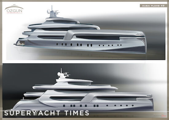 The 49 metre semi-displacement yacht Dubai 49