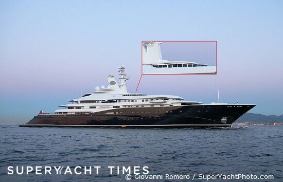 133 Metre Al Mirqab receives additional deck during refit