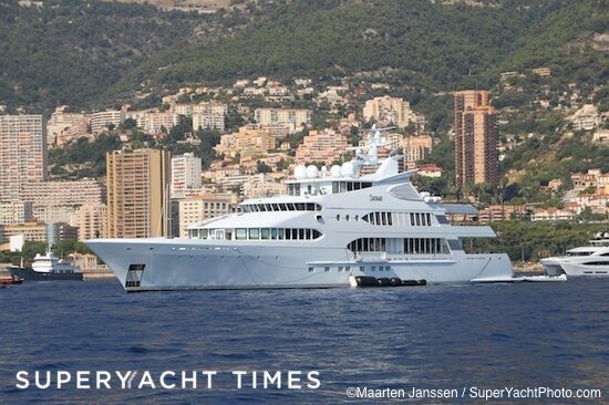 The 77 metre superyacht Samar at anchor