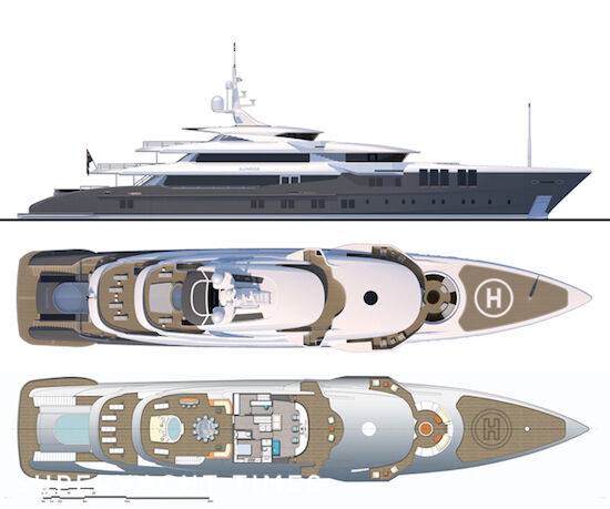 New Sunrise 68 metre superyacht project for sale