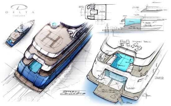Delta Design Group unveils 67-metre superyacht