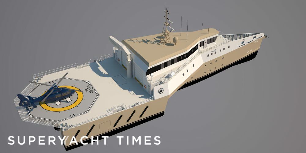 MP Yacht Design’s new 60m trimaran support vessel
