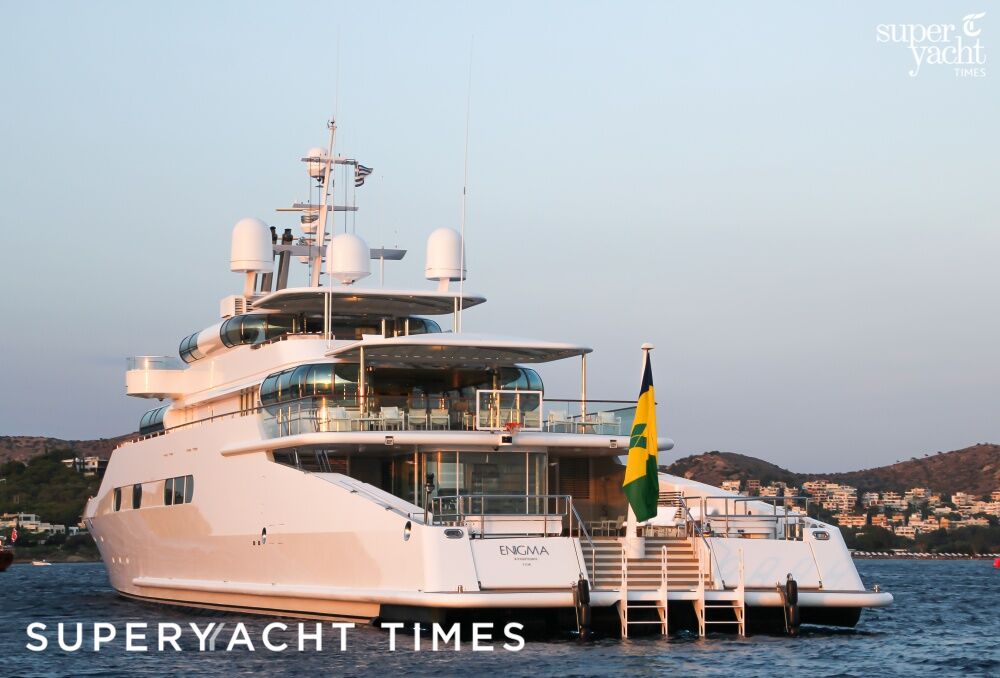 In Pictures: The iconic 74m superyacht Enigma at sunset