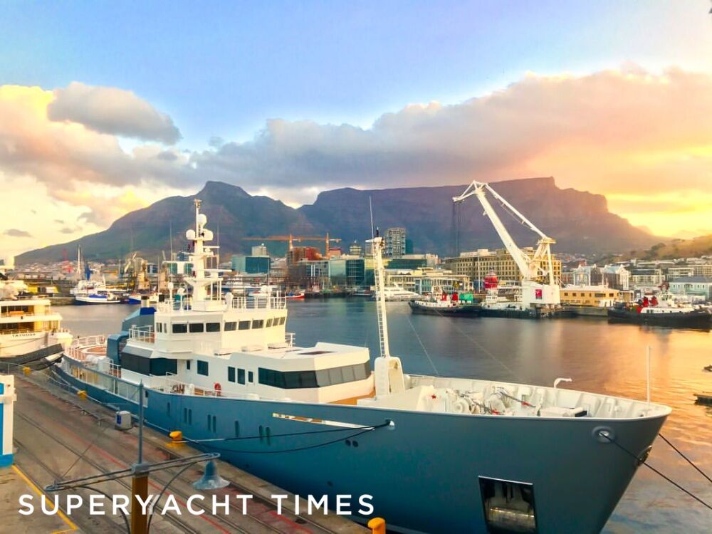 Expedition superyacht Enigma XK in Cape Town