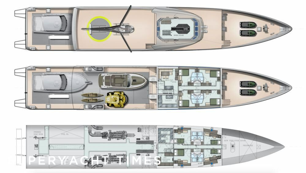 55m shadow vessel conversion design by Cor D. Rover