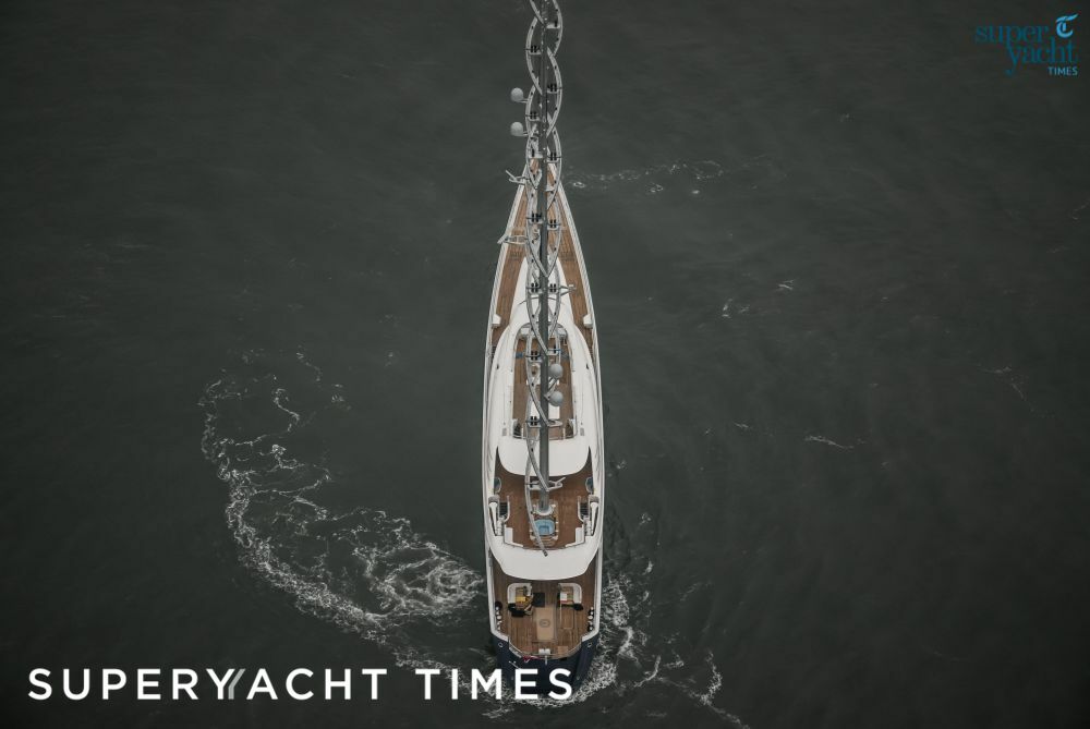 Exclusive: 106m sailing yacht Y712 out on sea trials