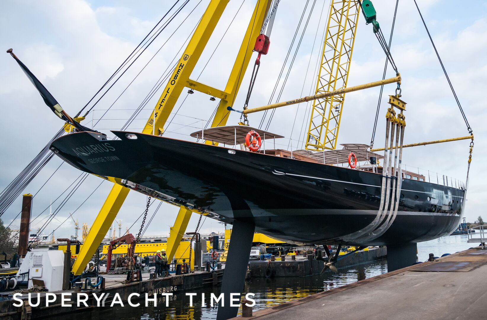 In Pictures: new 56m sailing yacht Aquarius launched