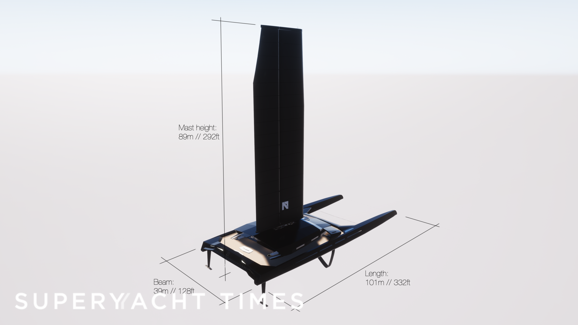 The 101m super-fast sailing yacht concept Nemesis One