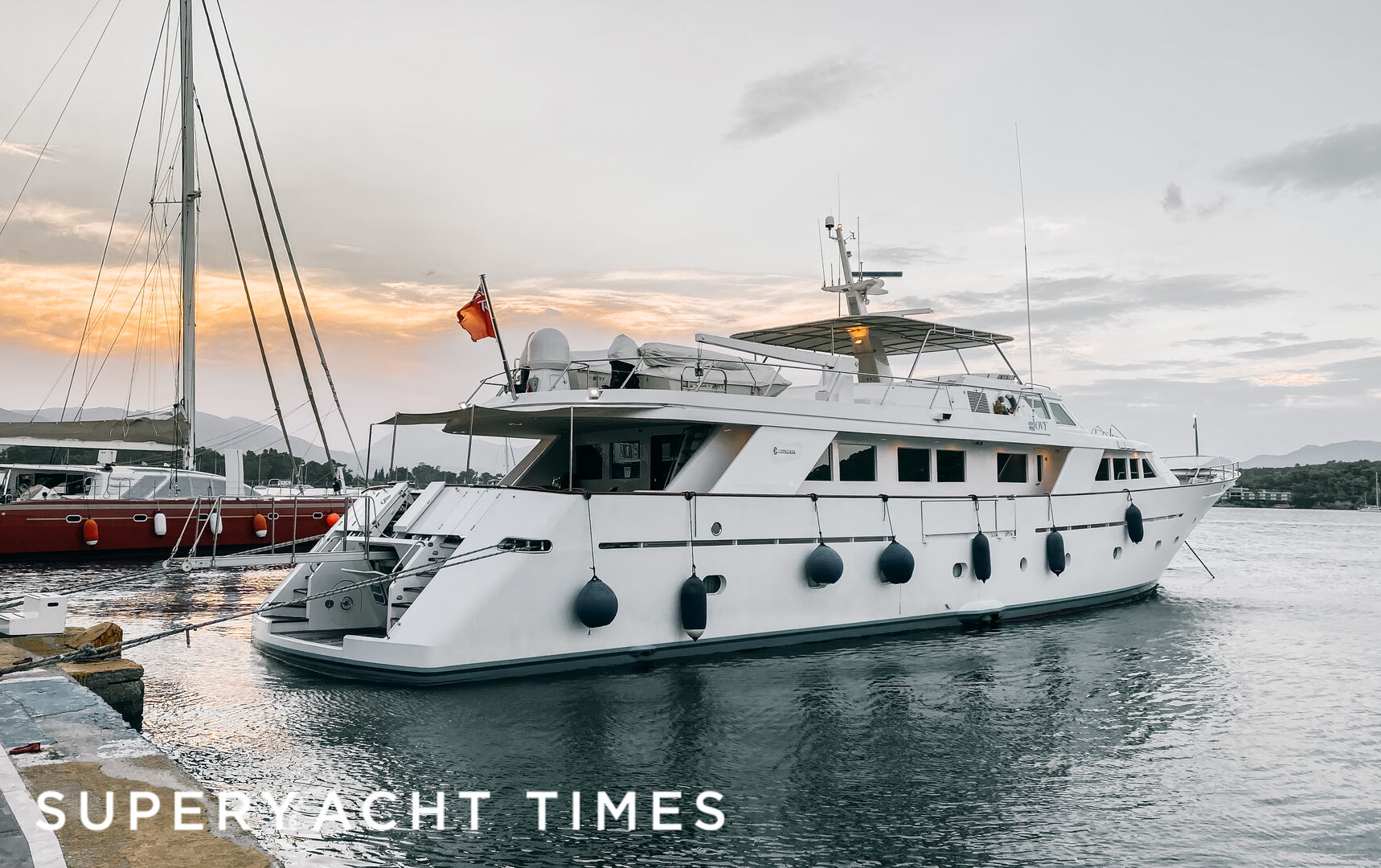 The 35m Codecasa yacht Iovy in port
