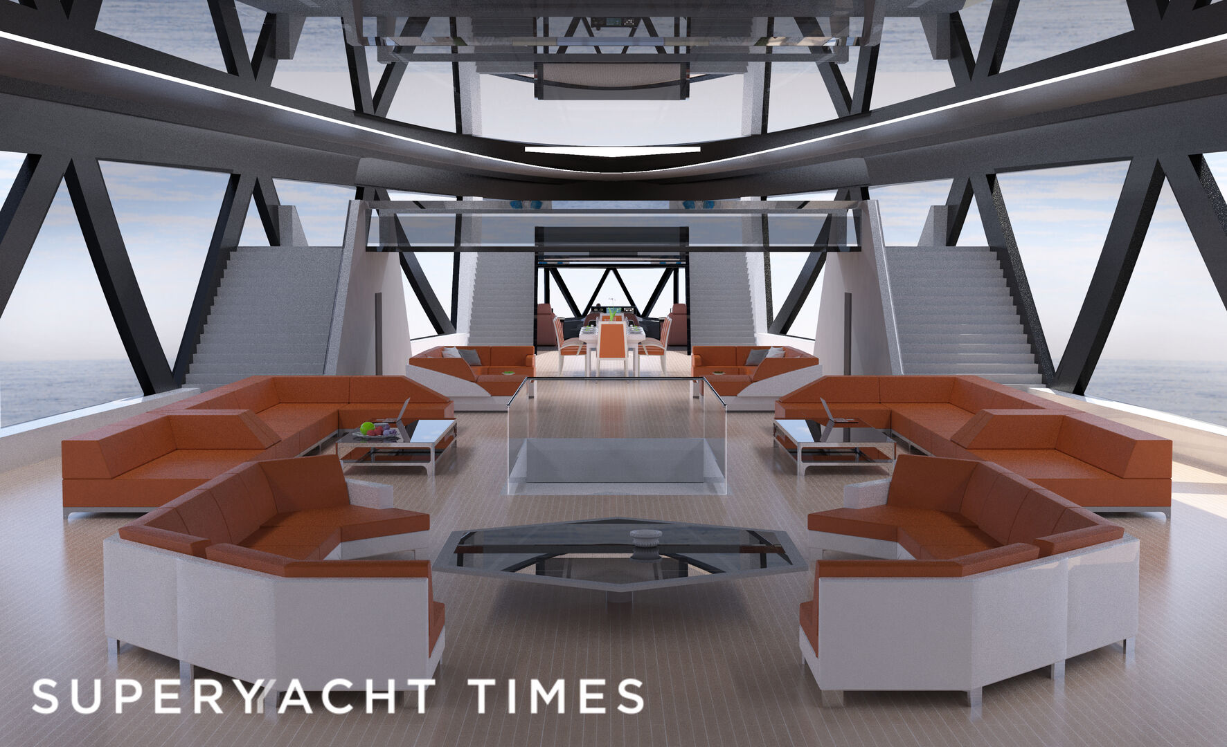 Lazzarini designs radical 153m shark-shaped concept with 3 helis and 8 ...