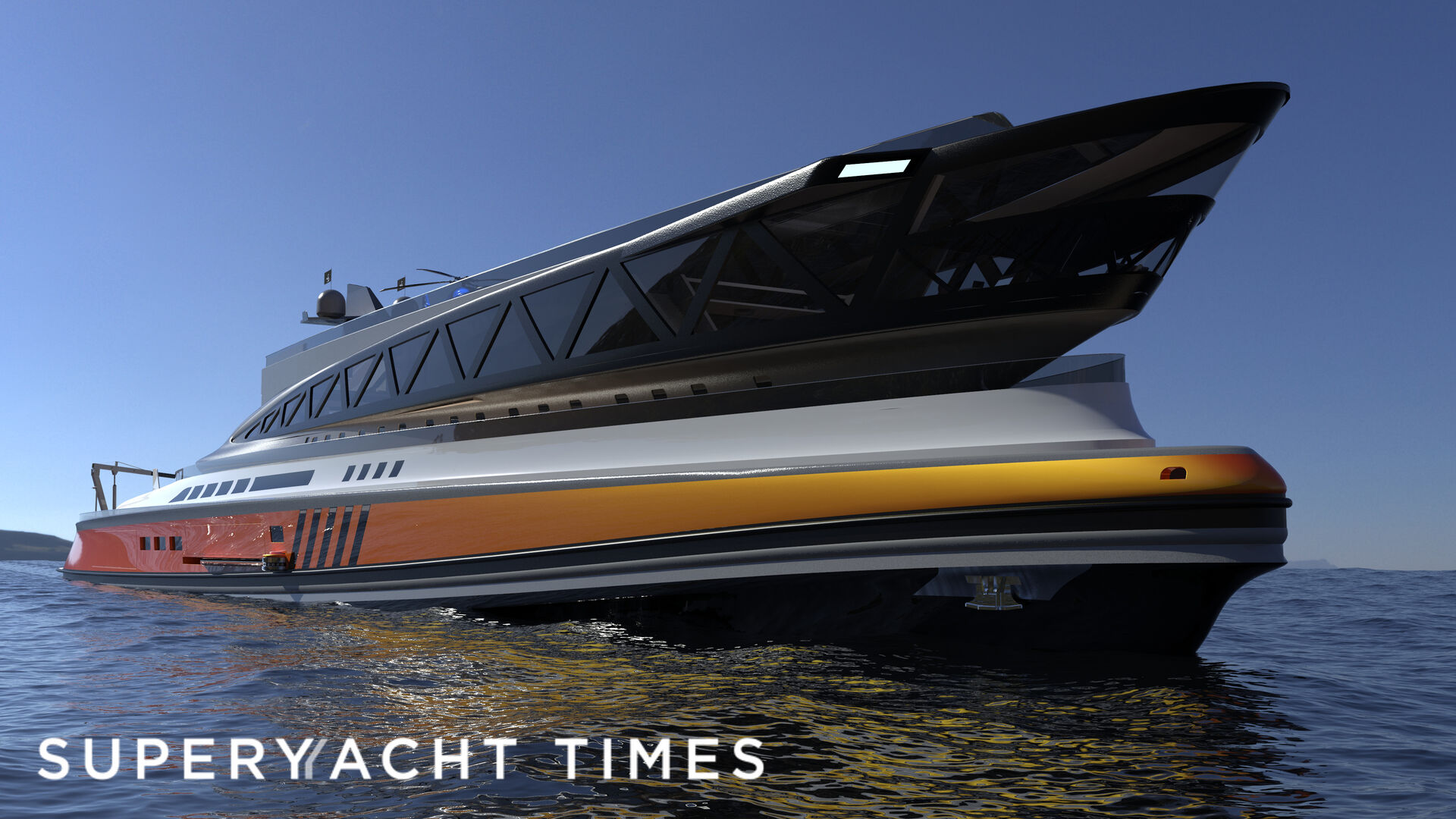 Lazzarini designs radical 153m shark-shaped concept with 3 helis and 8 ...