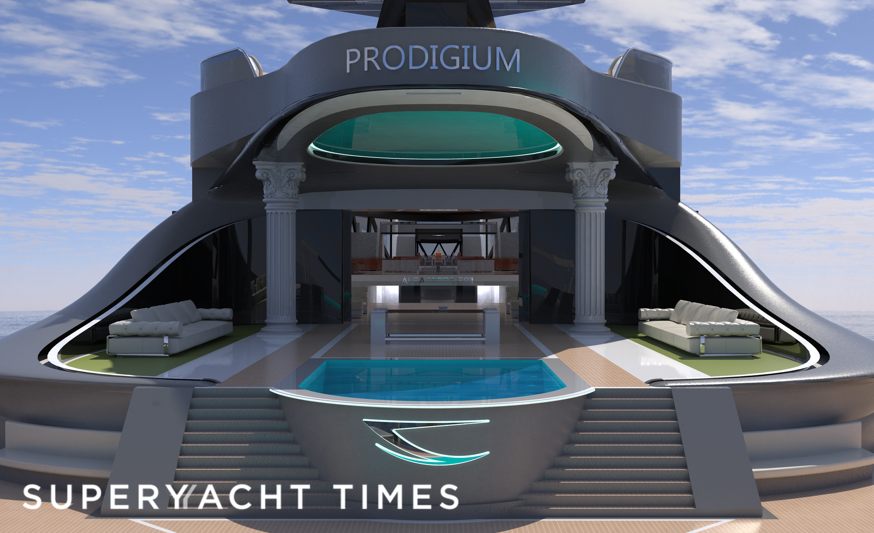 Lazzarini designs radical 153m shark-shaped concept with 3 helis and 8 ...