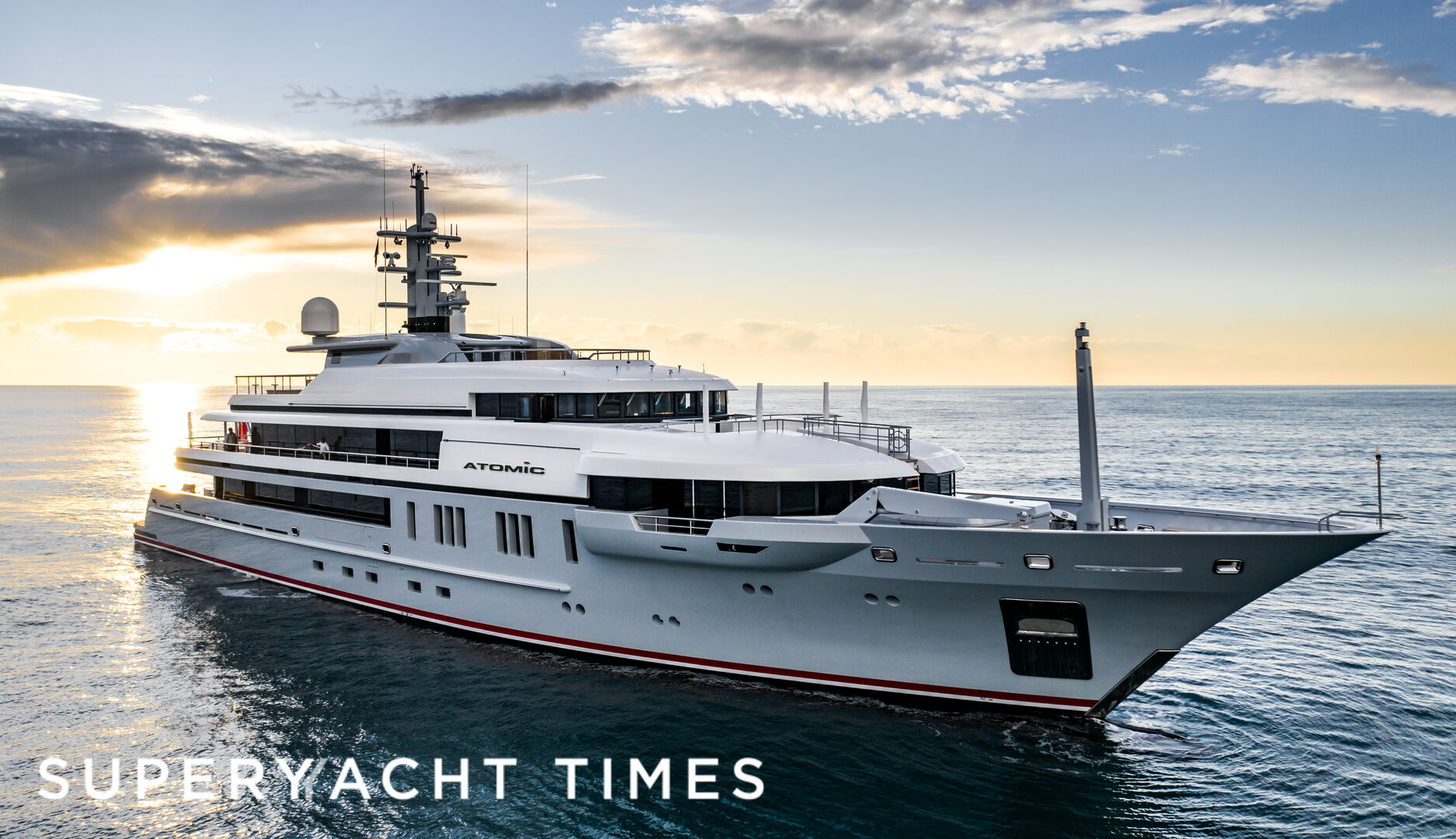 Just-delivered 64m VSY yacht Atomic ready to cross the Atlantic