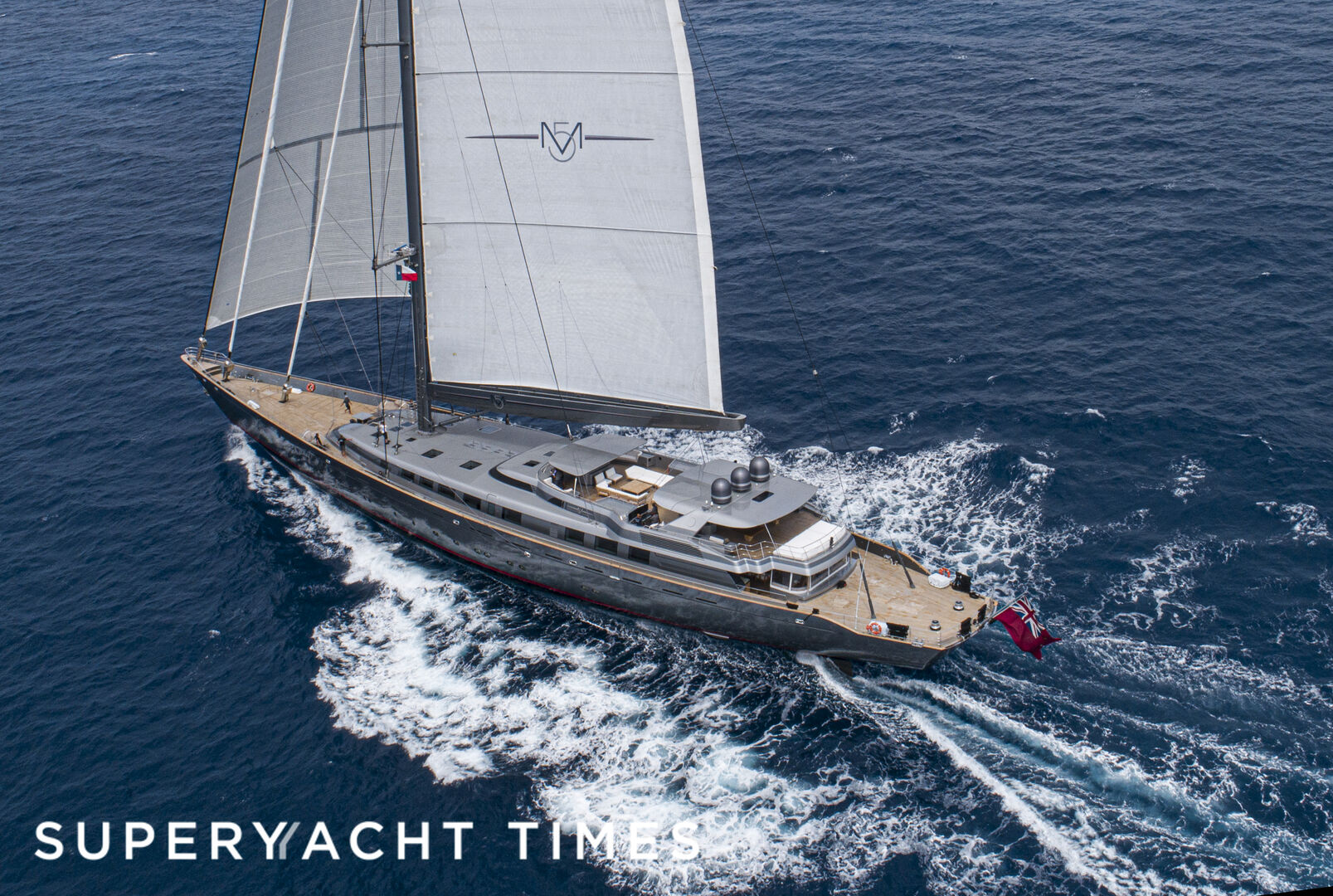 78m yacht M5 sailing after extensive refit