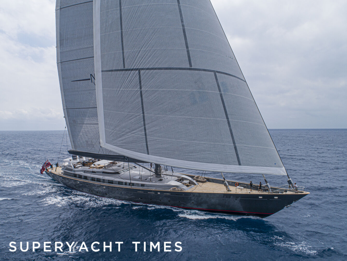 78m yacht M5 sailing after extensive refit