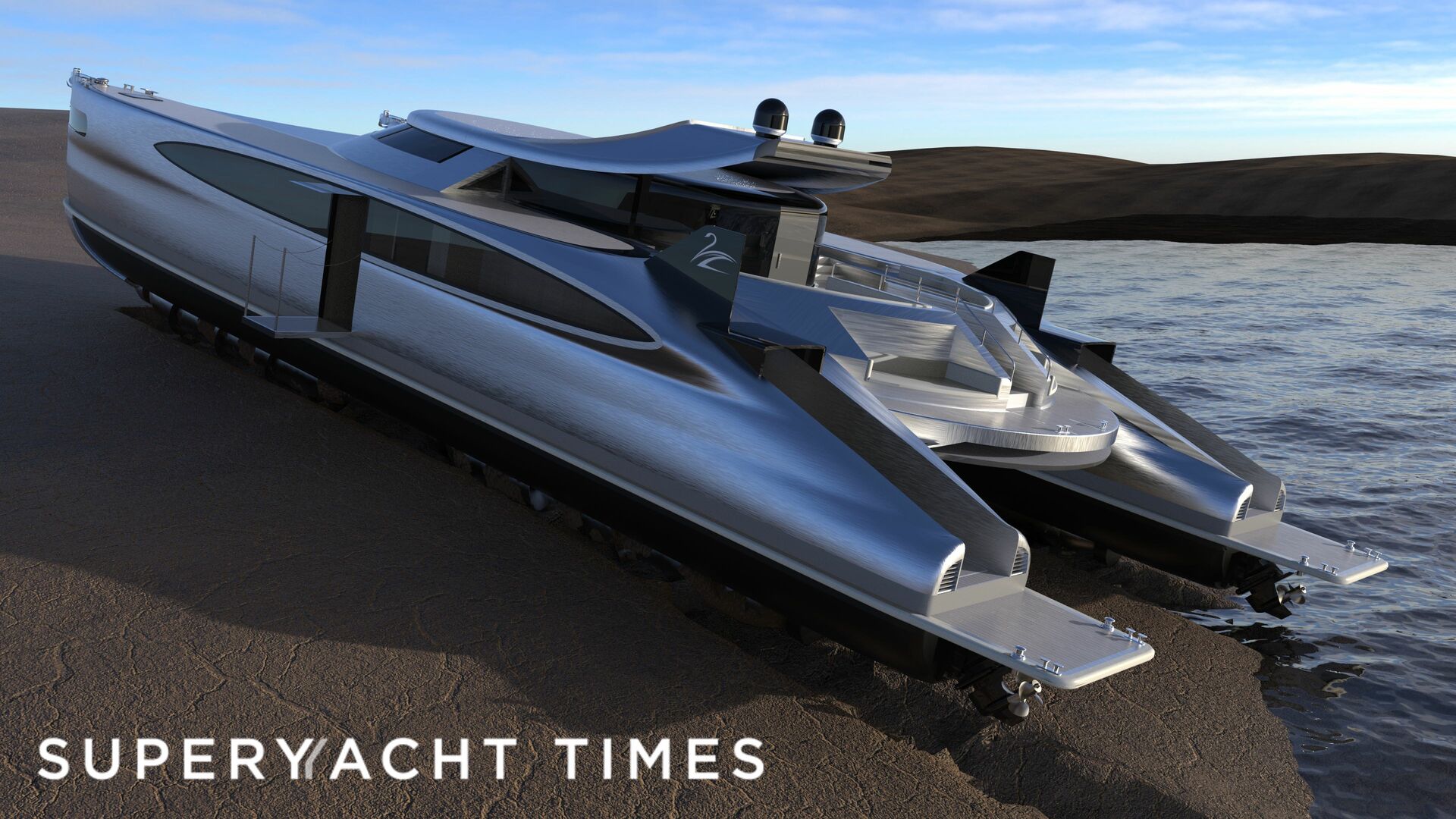 Meet the €24m solar-powered amphibious catamaran concept