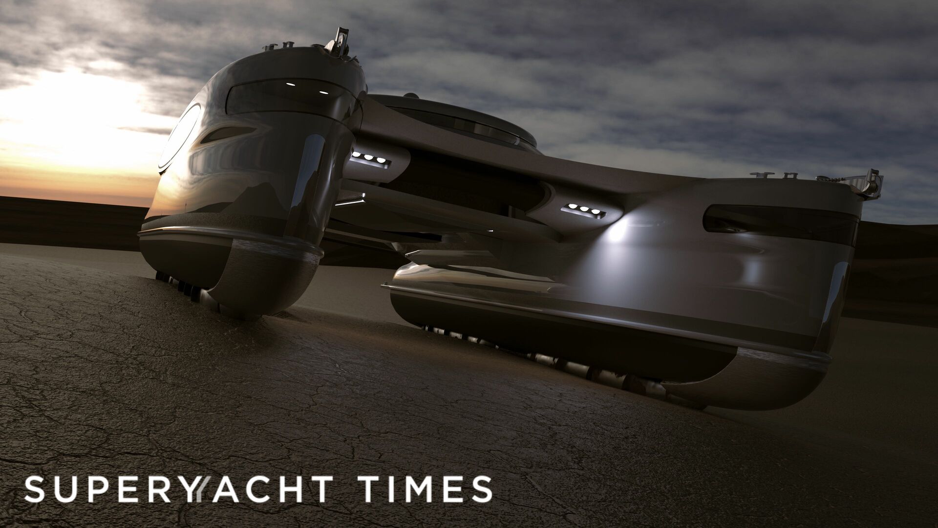 Meet the €24m solar-powered amphibious catamaran concept