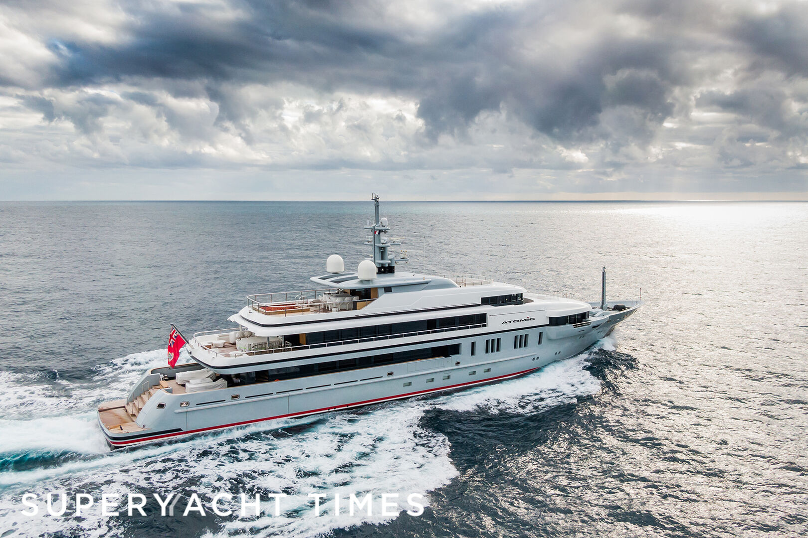Just-delivered 64m VSY yacht Atomic ready to cross the Atlantic