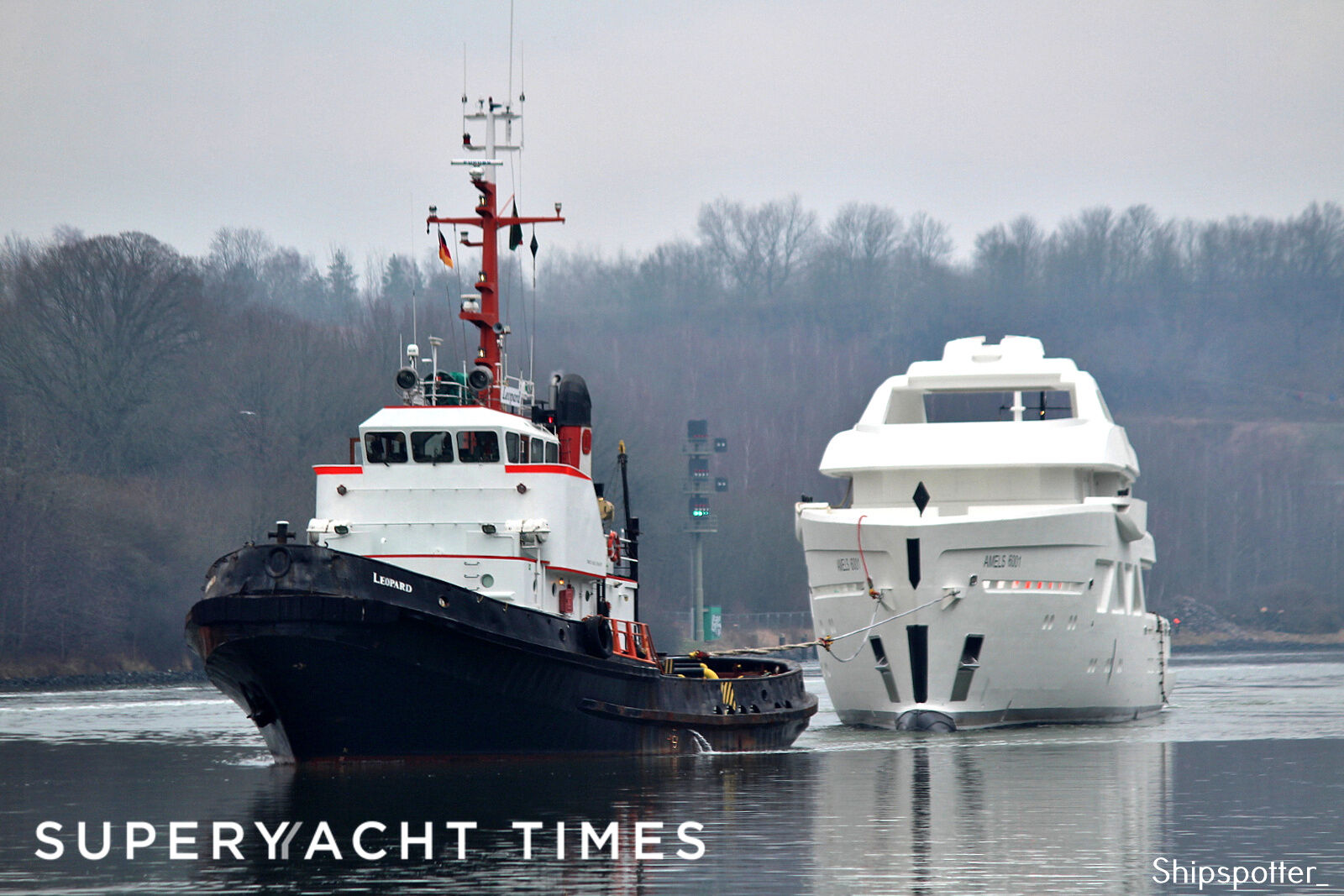 60m Amels 6001 superyacht en route to outfitting