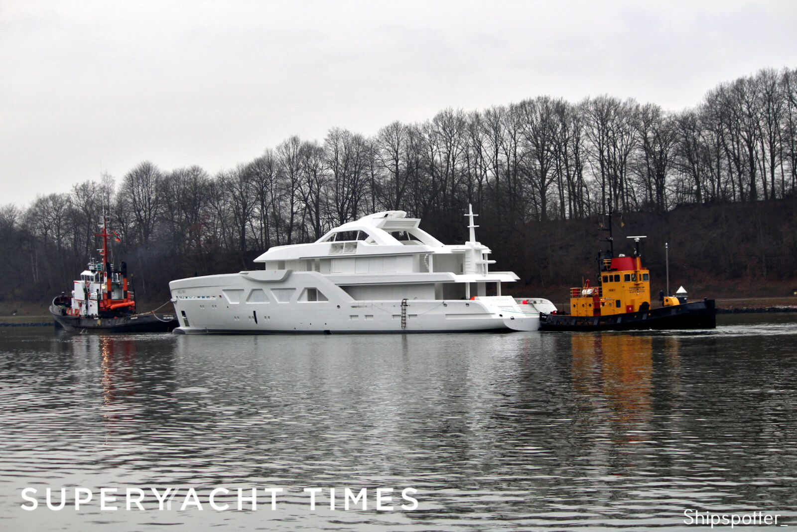 60m Amels 6001 superyacht en route to outfitting