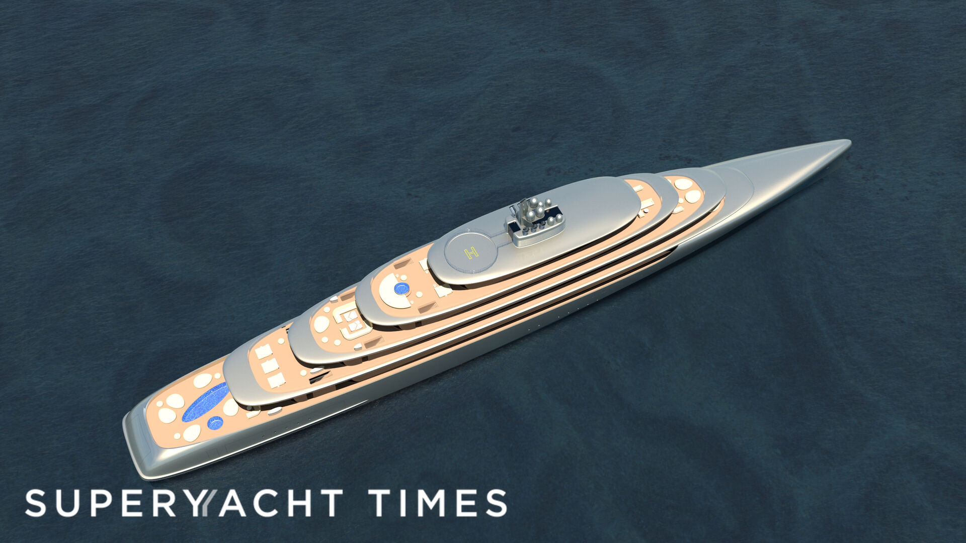 140m nature-inspired concept Pebble challenges geometric yacht design