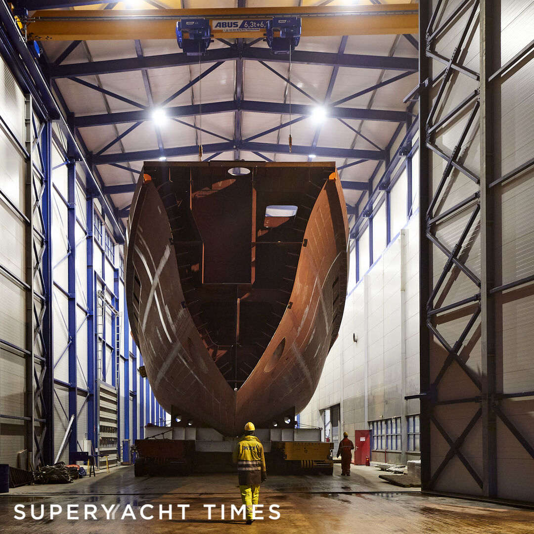 Hull turned on 67m Heesen superyacht Project Sparta