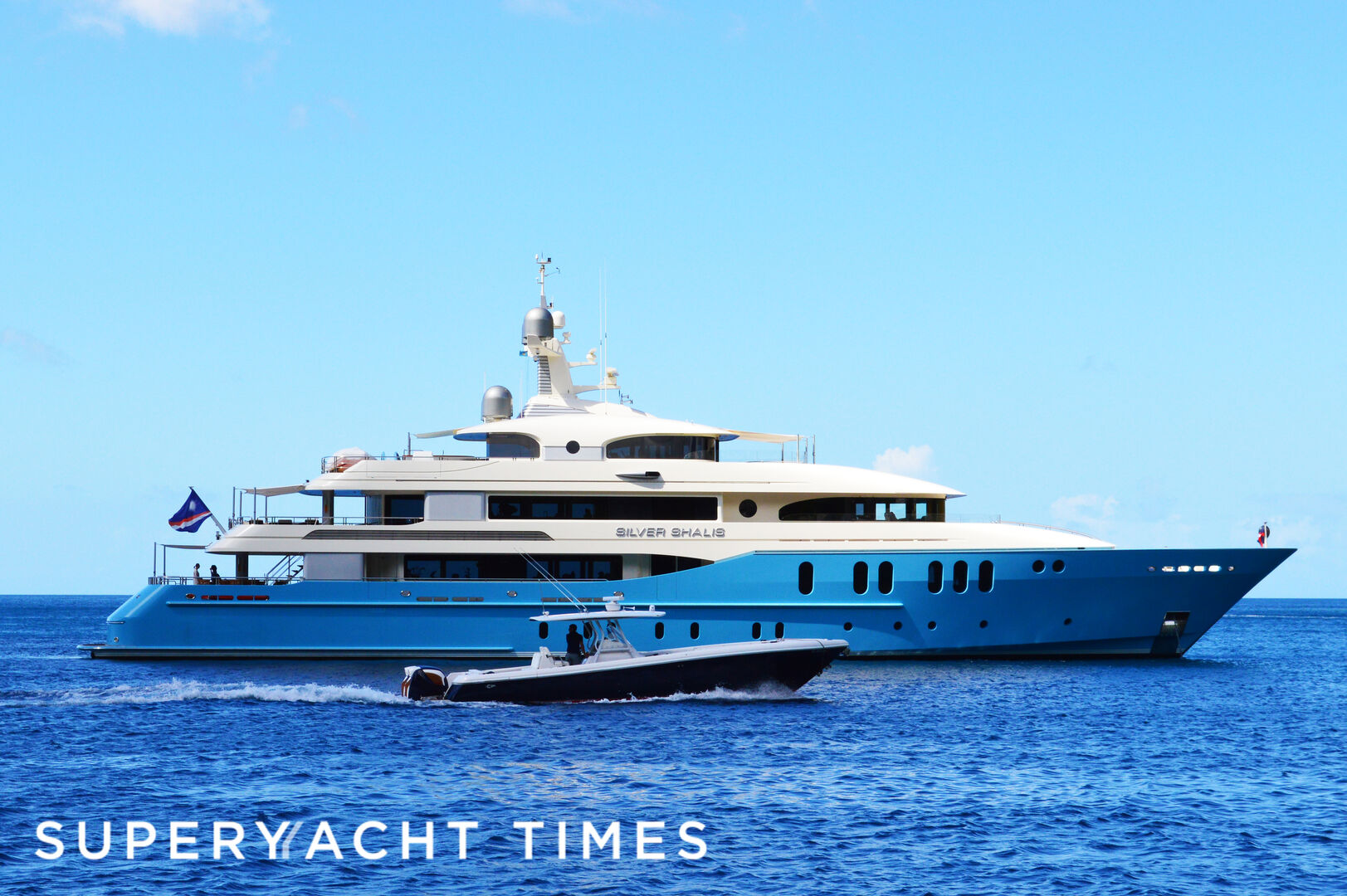 The 53m Delta superyacht Silver Shalis in St Lucia