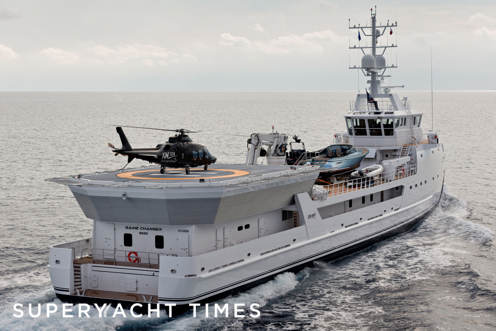 The 70m yacht support vessel Game Changer sold