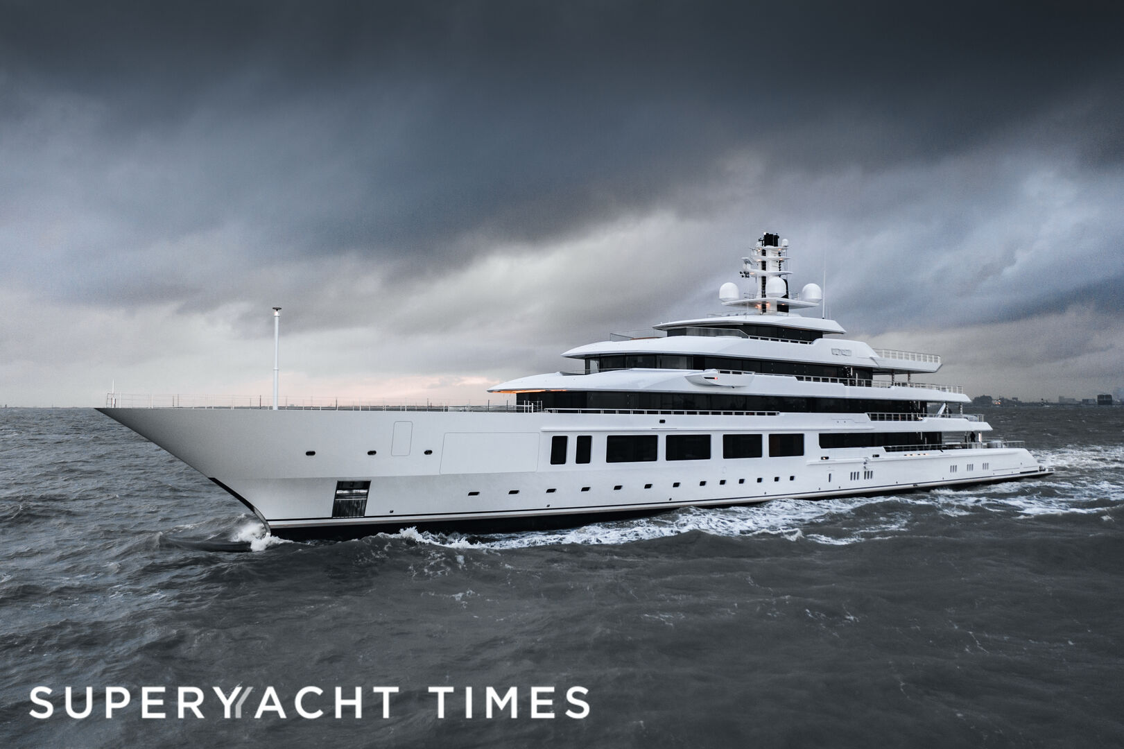 Oceanco 117m superyacht Infinity on sea trials
