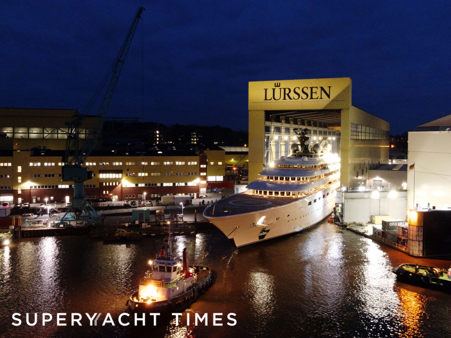 In Pictures: The 160m Lürssen superyacht Blue launched
