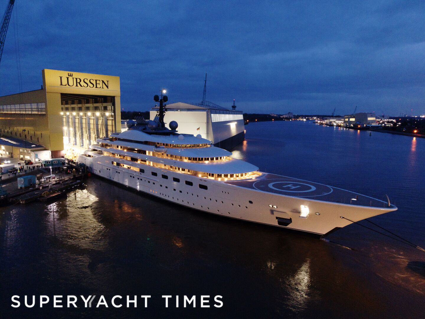 In Pictures: The 160m Lürssen superyacht Blue launched