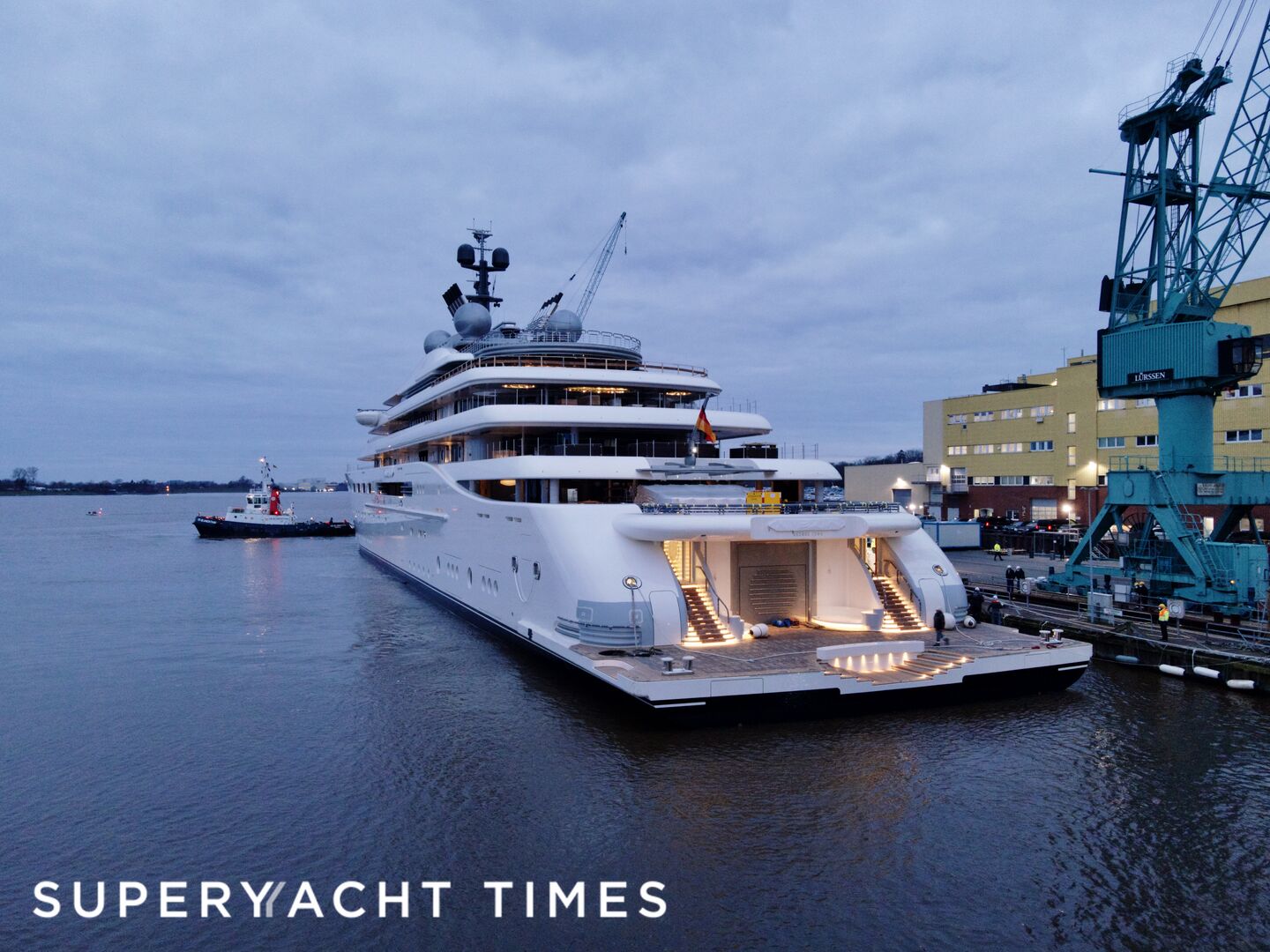 In Pictures: The 160m Lürssen superyacht Blue launched